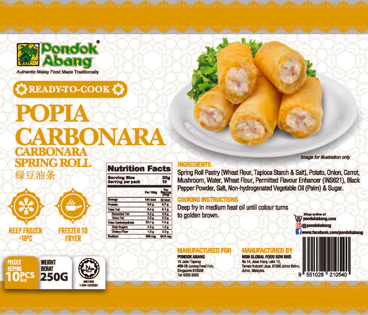 Carbonara Spring Roll (Popia Carbonara) (10pcs) – Pondok Abang
