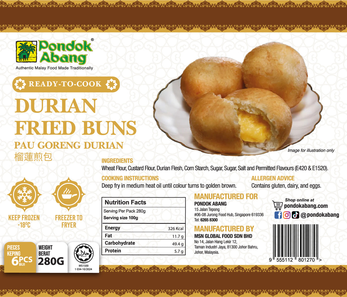 Durian Fried Buns (Pau Goreng Durian) 6pcs – Pondok Abang